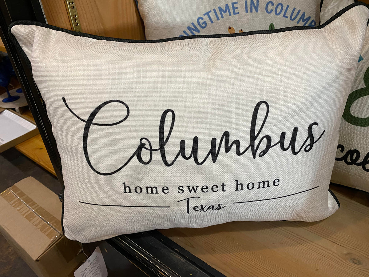 Script Columbus Pillow – The Silver Barn